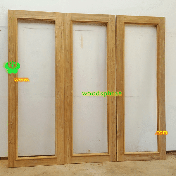 ประตูไม้สักบานเดี่ยว B127 รับประกันตลอดอายุใช้งาน ประตูไม้สัก วู๊ดแพร่